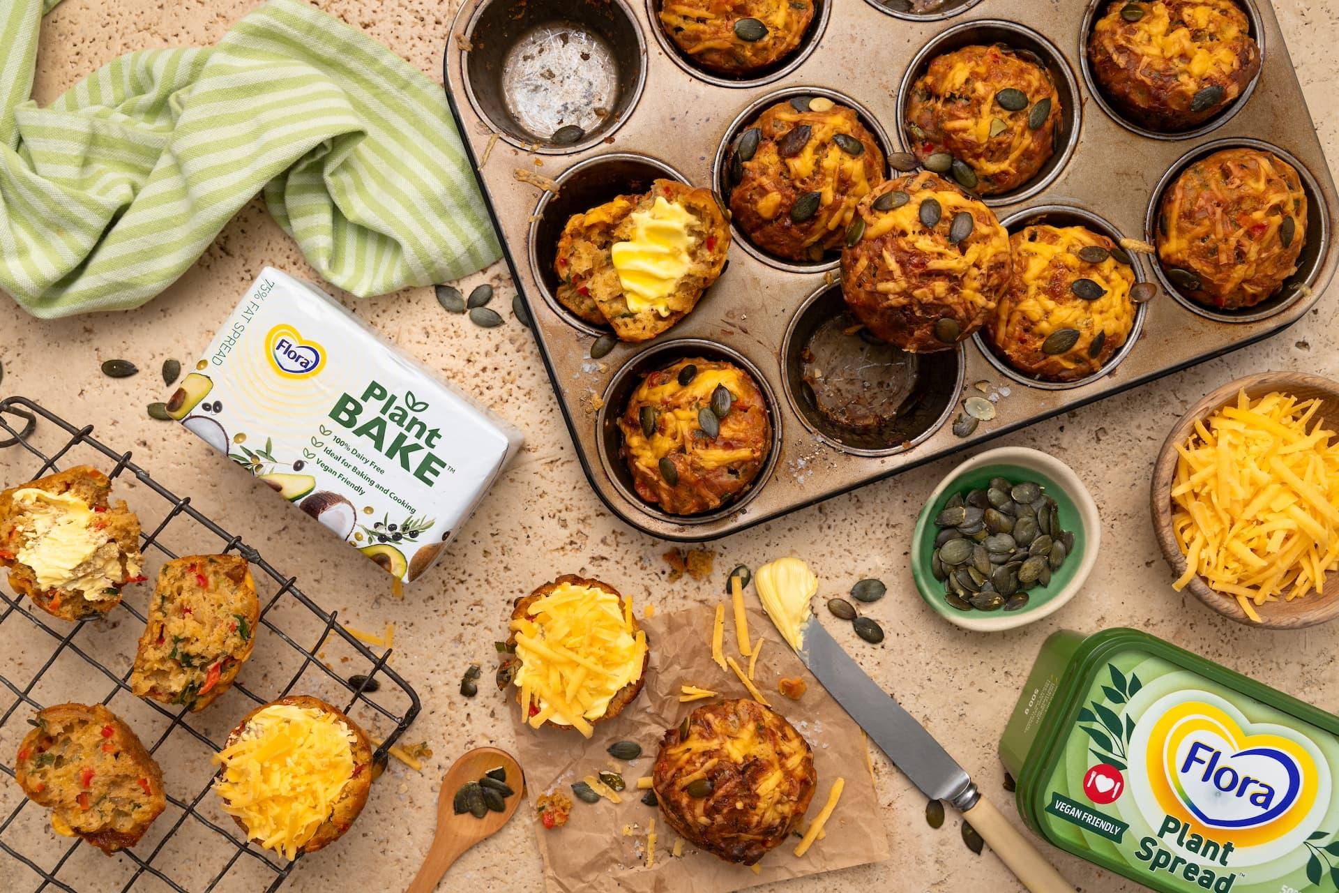 Savoury Muffins with Flora Plant bake | Flora