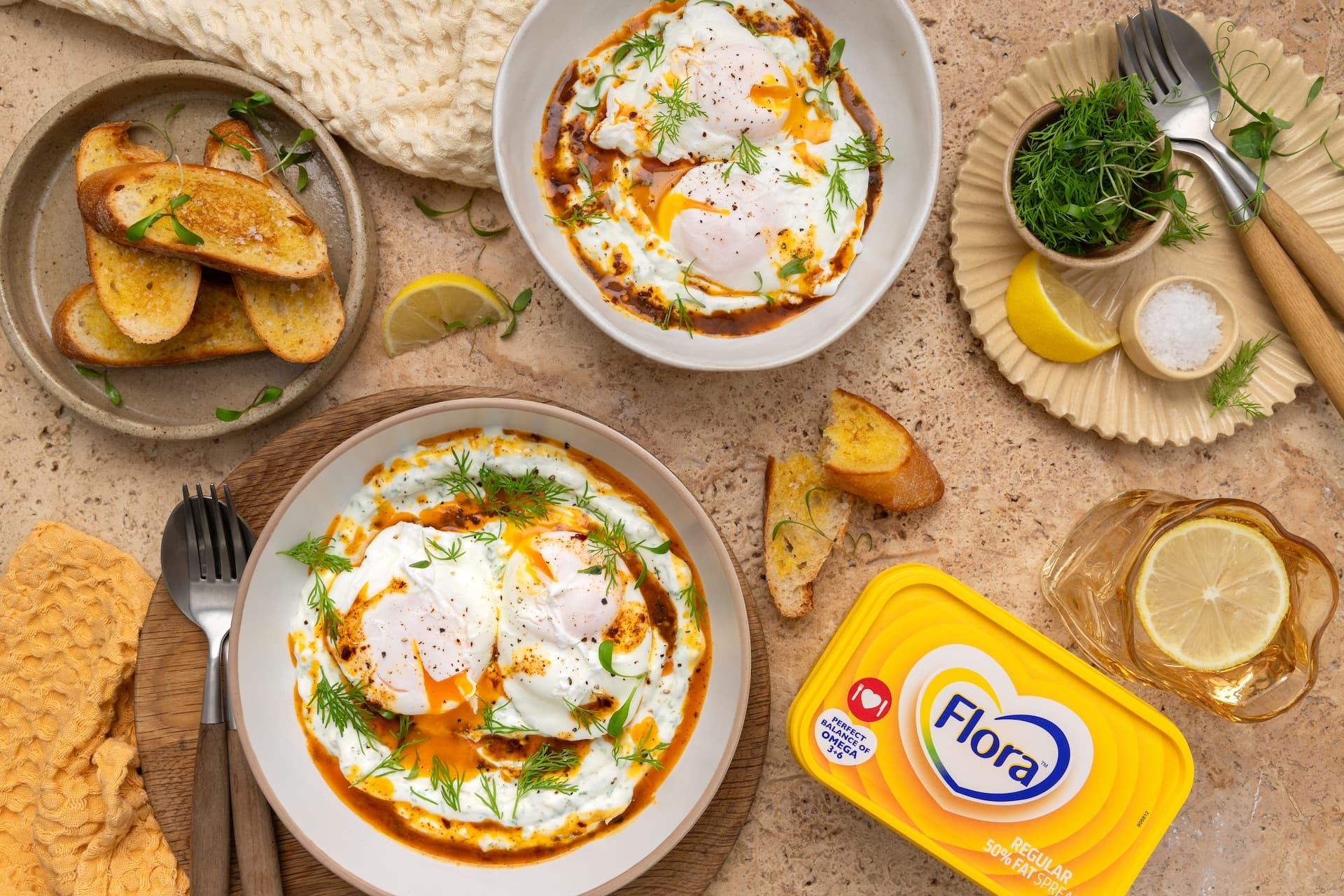 Turkish Eggs with Dill Labneh | Flora